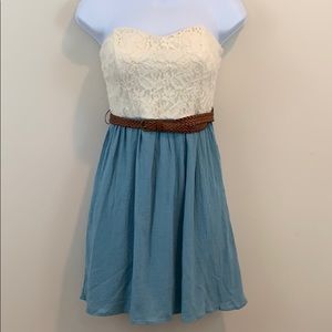 City Triangles | Dresses | City Triangles Strapless Lace Top Belted ...